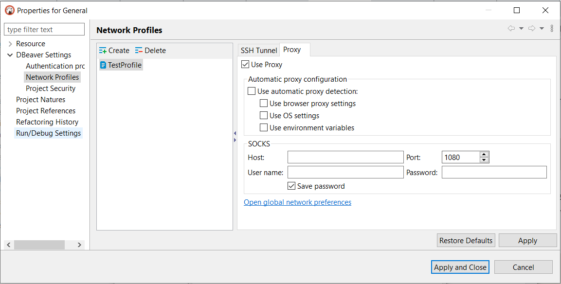 How to create network profiles