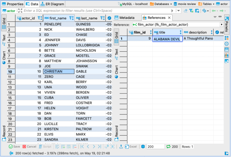 DBeaver Tutorial | Using the Metadata Panel & References Panel