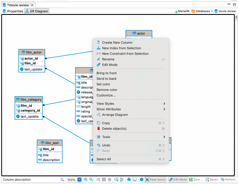 Forward Engineering with ERD