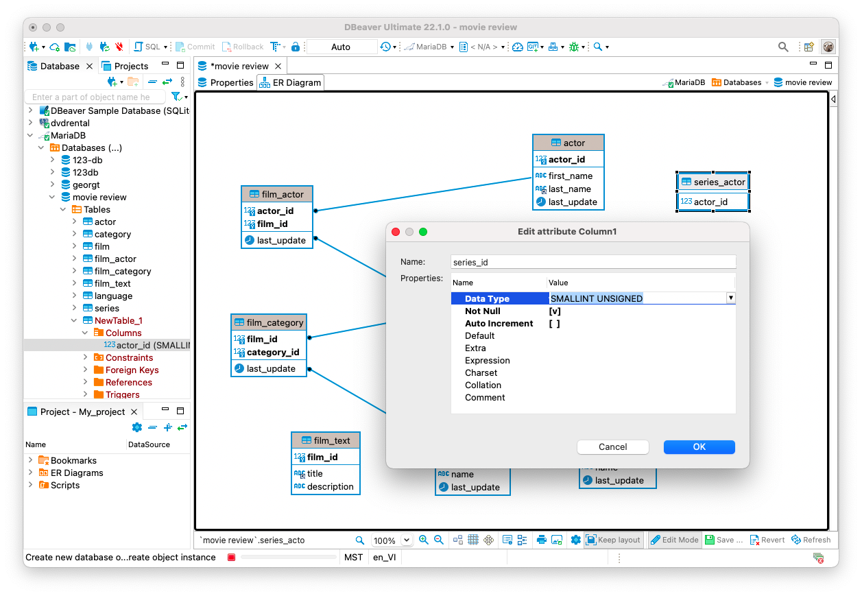 Forward Engineering with ERD