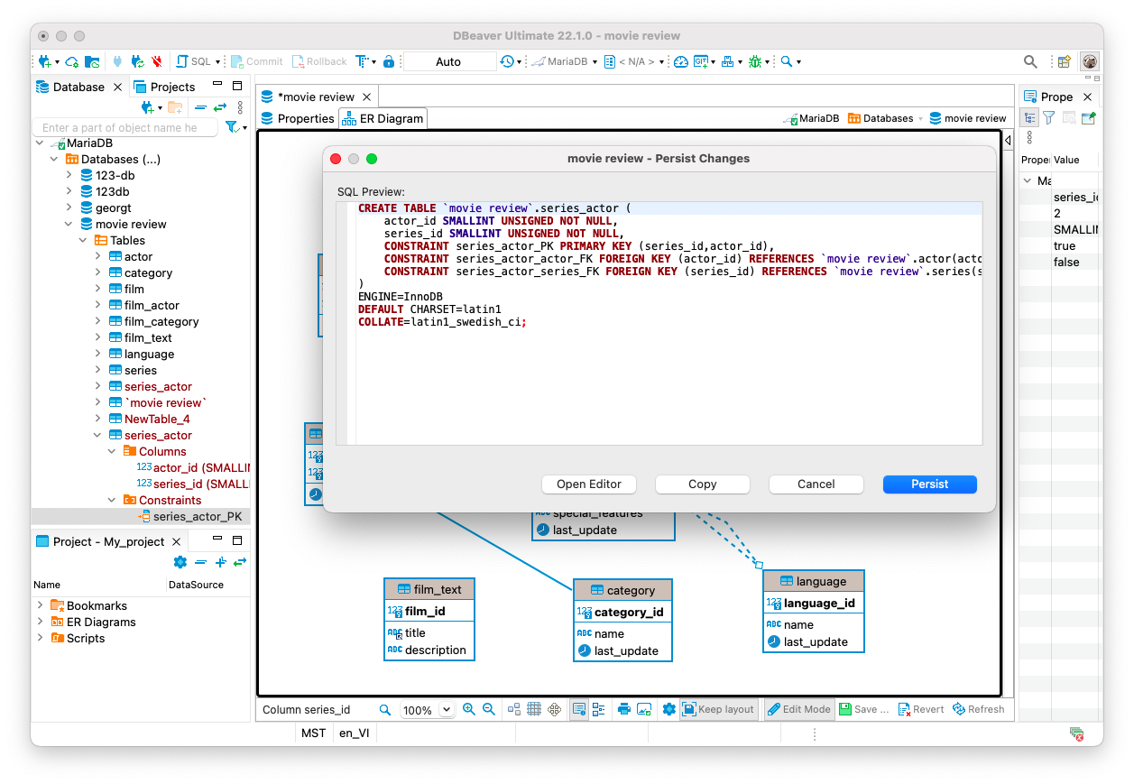 Forward Engineering with ERD