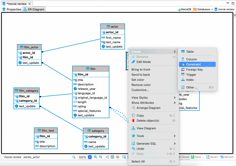 Forward Engineering with ERD