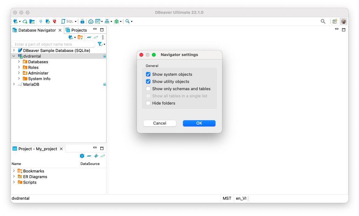 Simple or Advanced: choose your navigation tree view