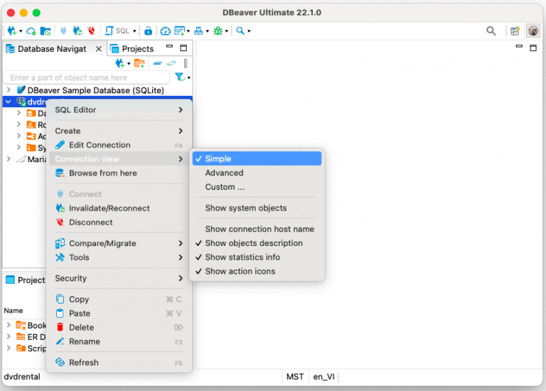 Simple or Advanced: choose your navigation tree view