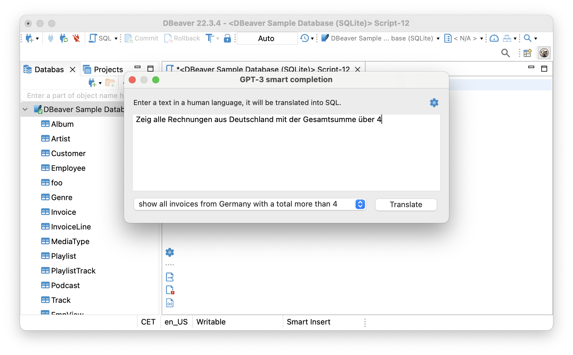 GPT-3: your AI assistant in DBeaver