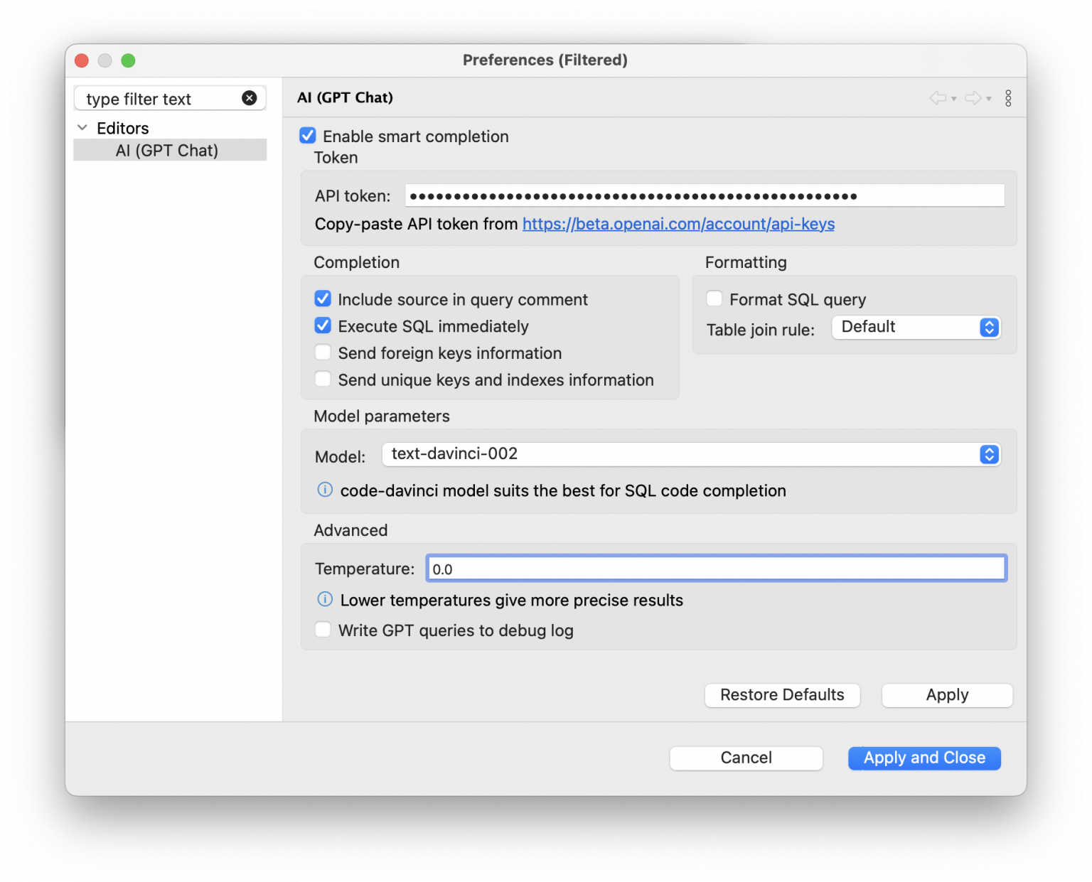GPT-3: your AI assistant in DBeaver