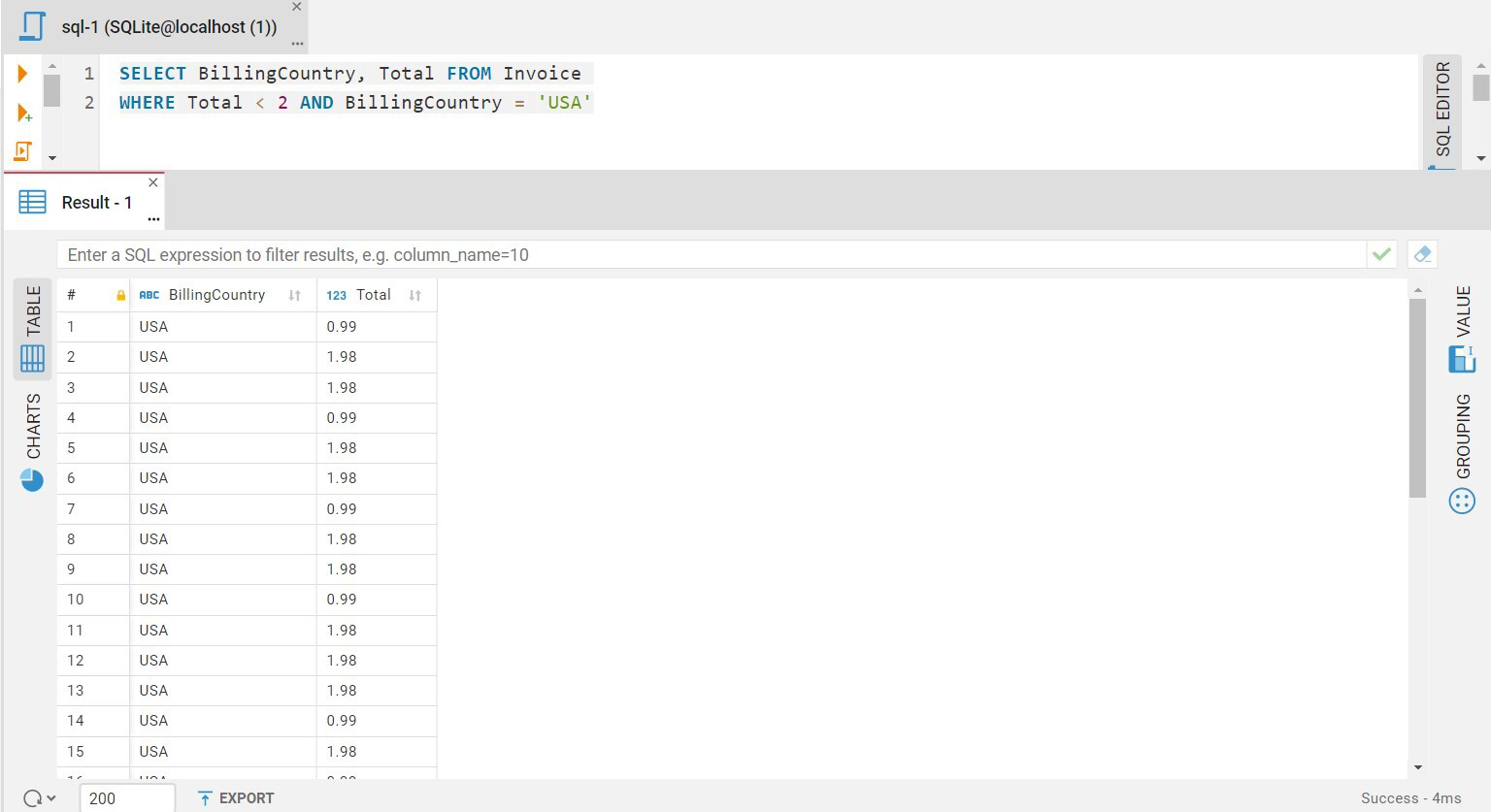 How to write the first simple queries in CloudBeaver's SQL Editor