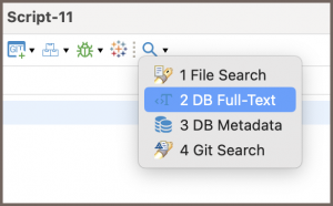 How you can search in DBeaver: Full-Text search