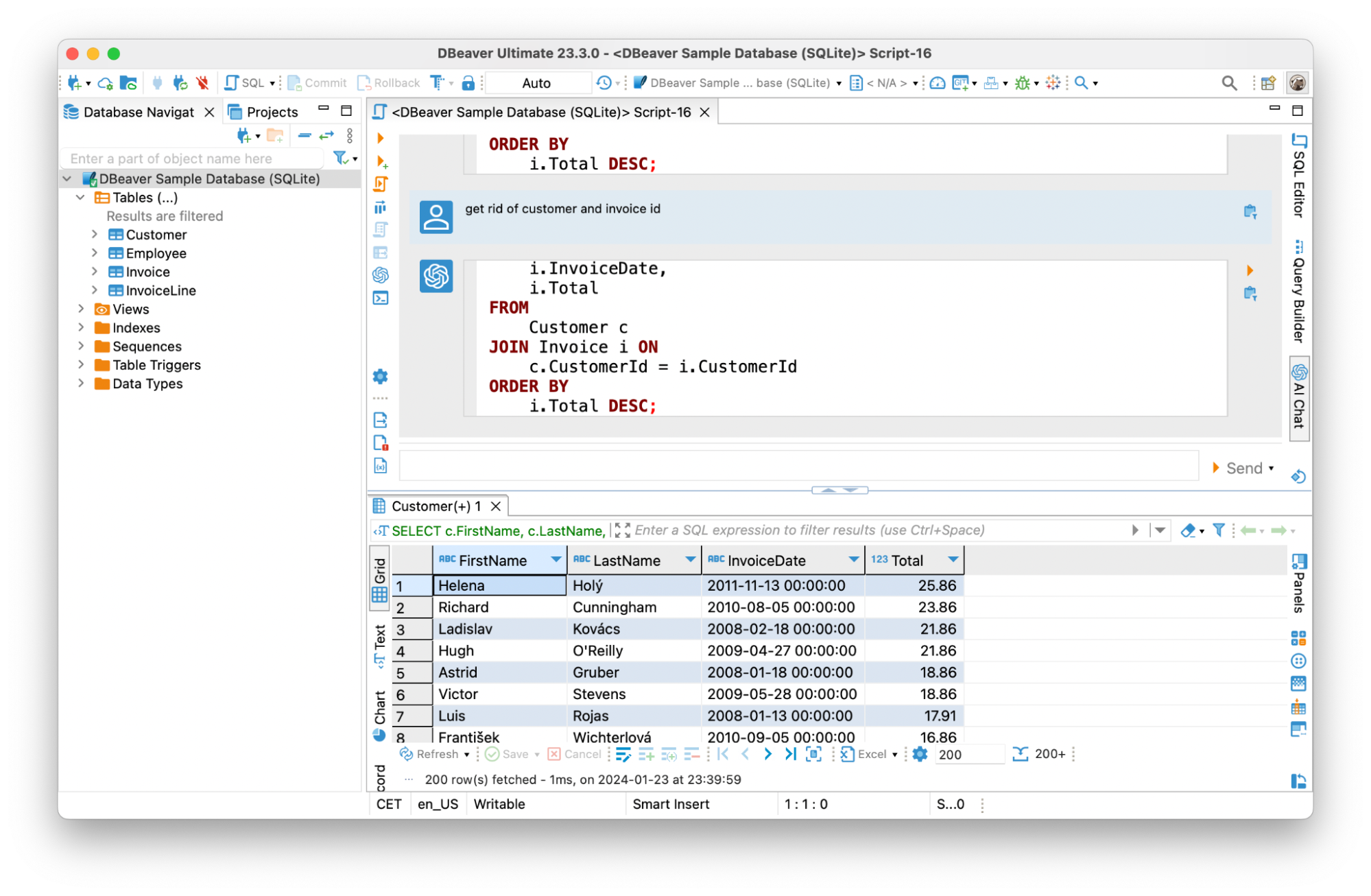 How to use the power of AI Chat in DBeaver