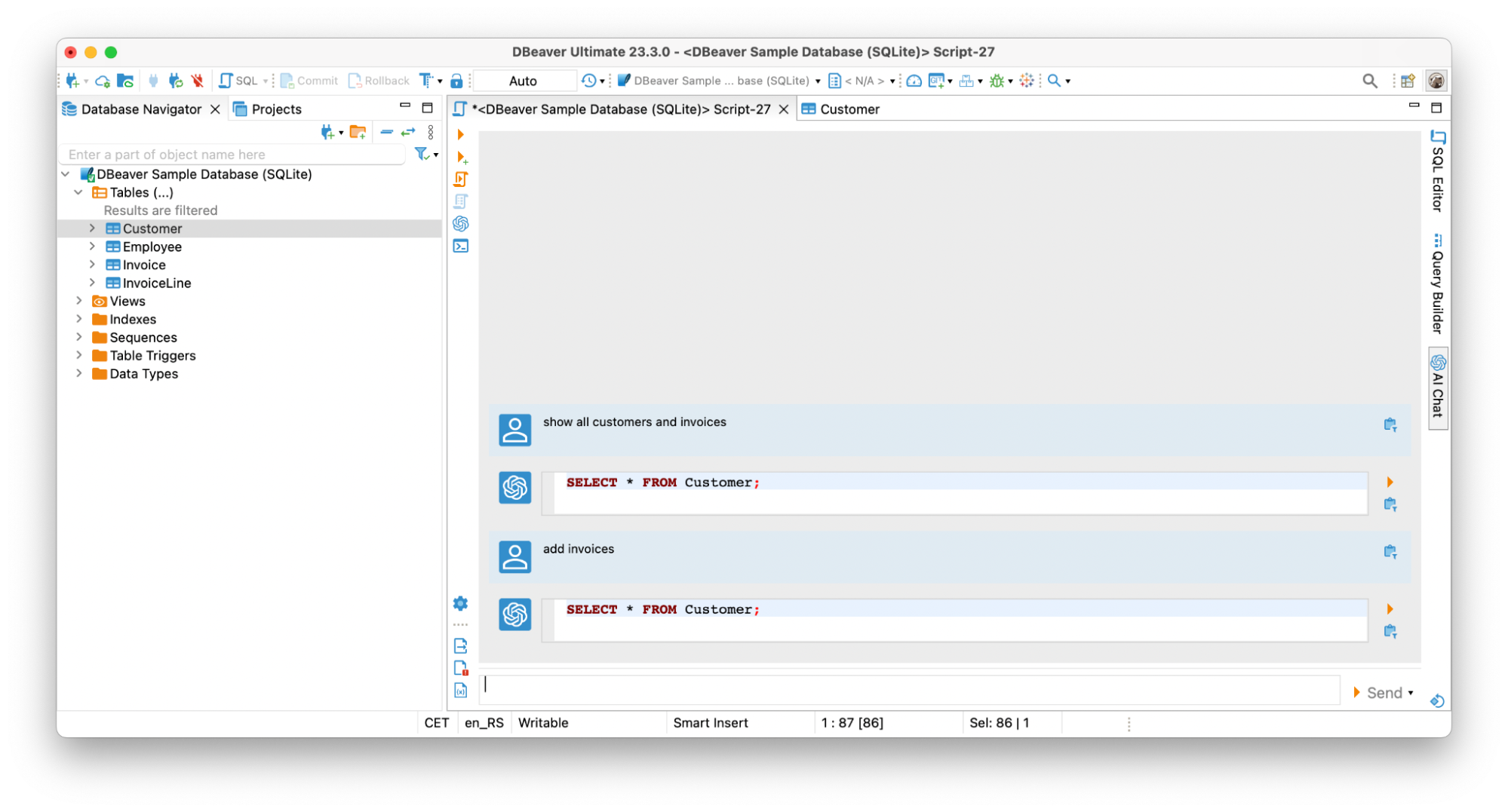 How to use the power of AI Chat in DBeaver