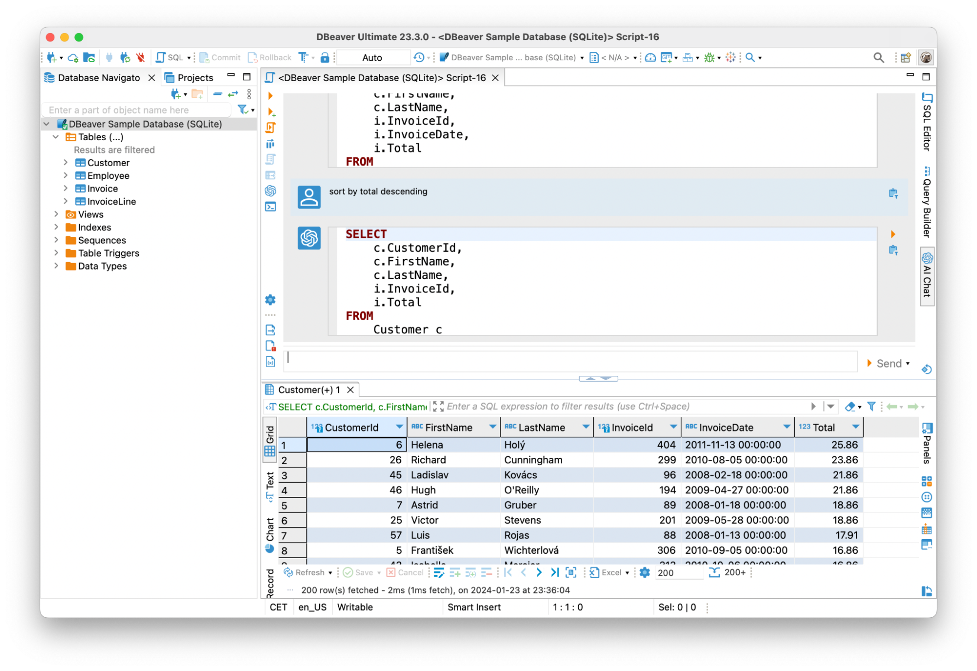 How to use the power of AI Chat in DBeaver