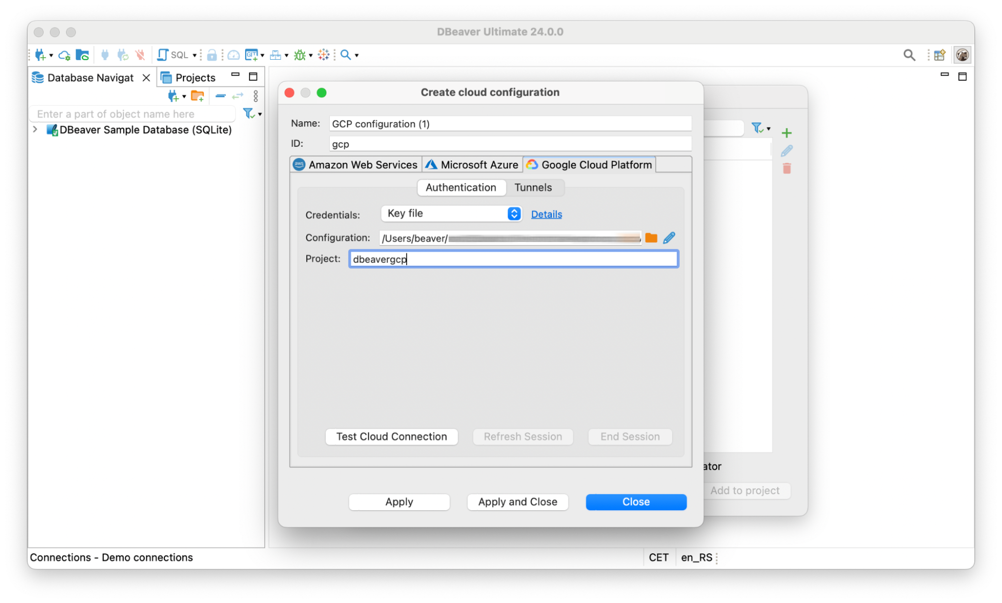 How to connect to BigQuery in DBeaver PRO