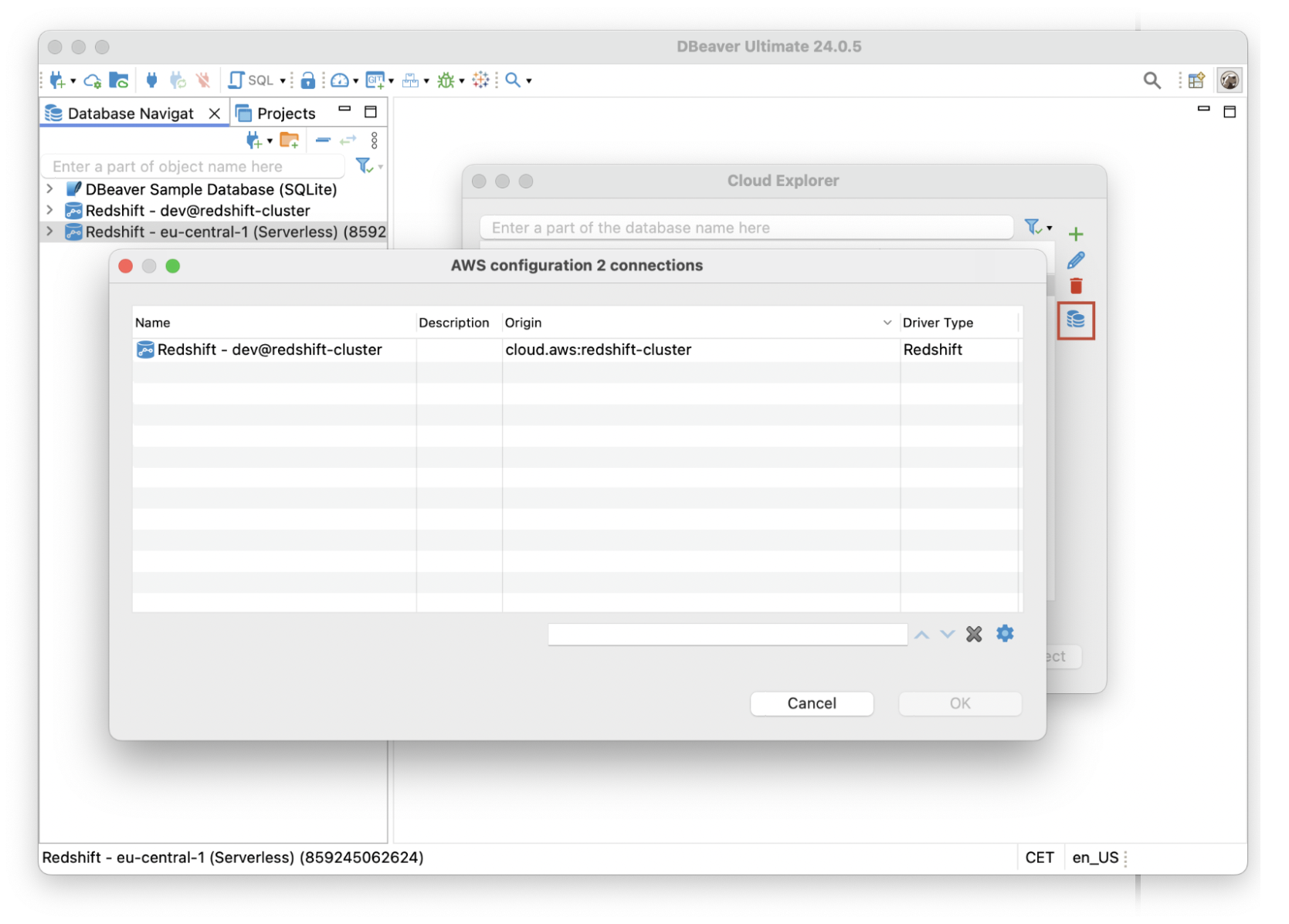 How to connect to Redshift in DBeaver PRO