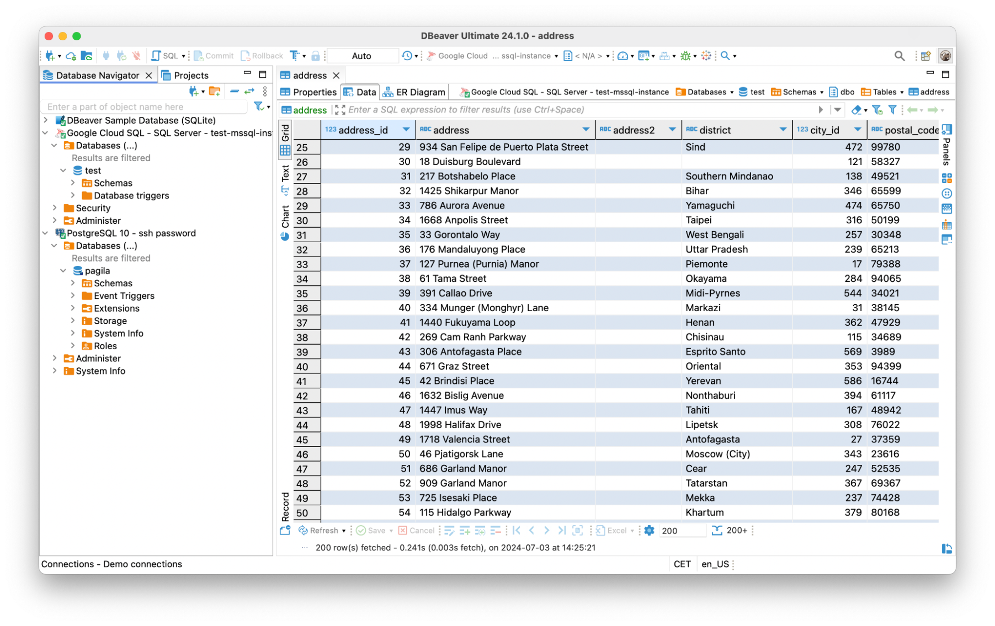 How to compare data in DBeaver